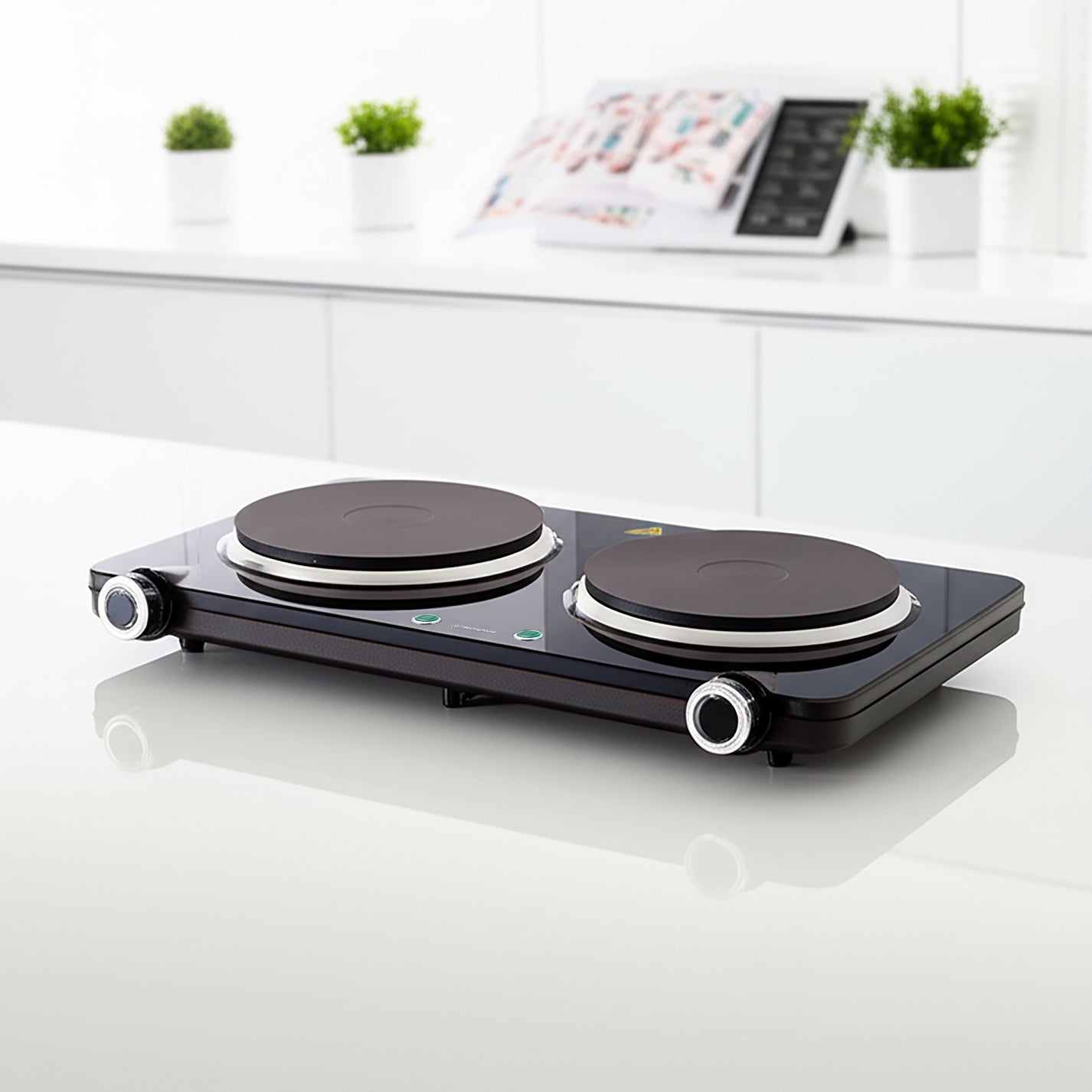 Westinghouse Dual Electric Hot Plate Easy Operation Cast Iron Plate ...