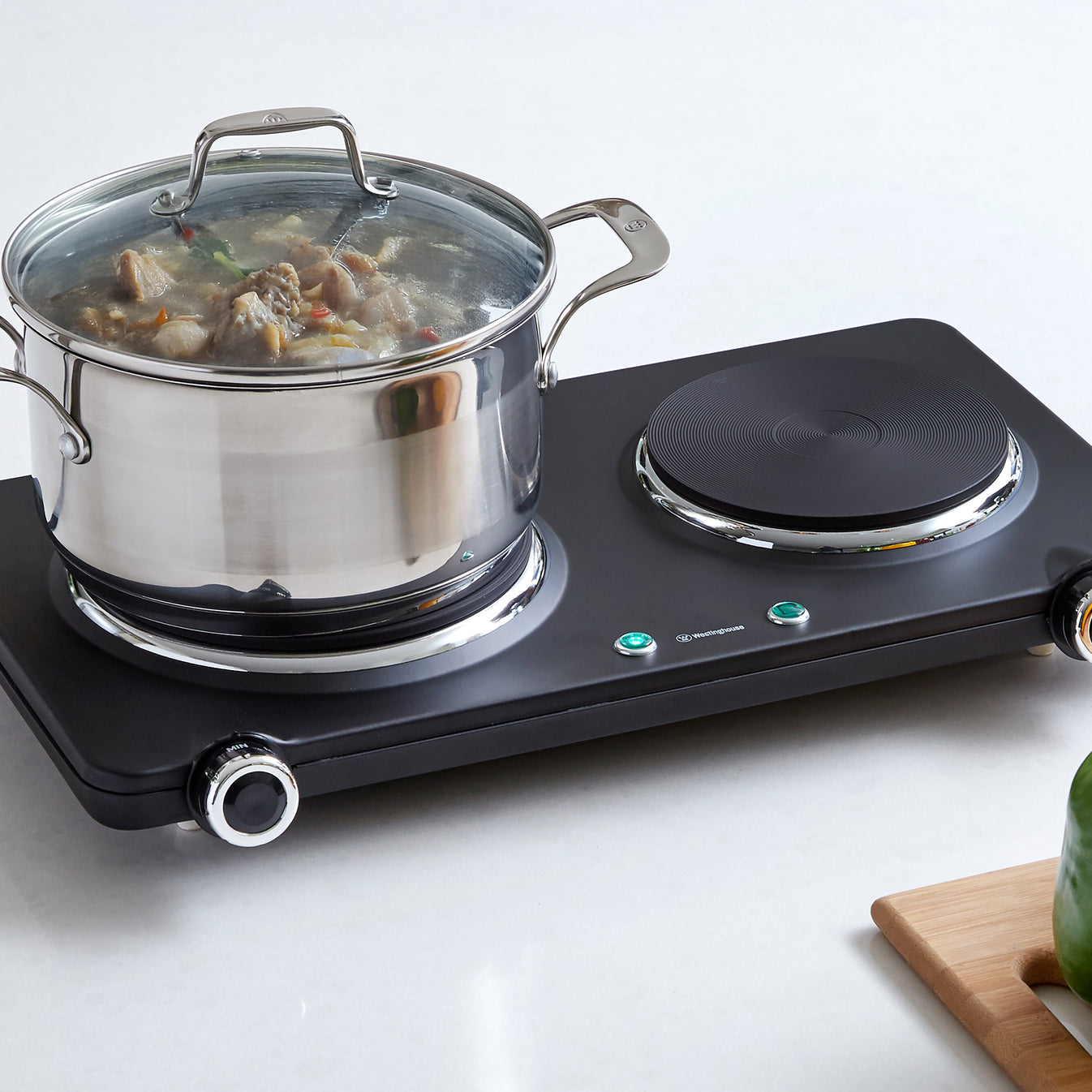 Westinghouse Dual Electric Hot Plate Easy Operation Cast Iron Plate ...